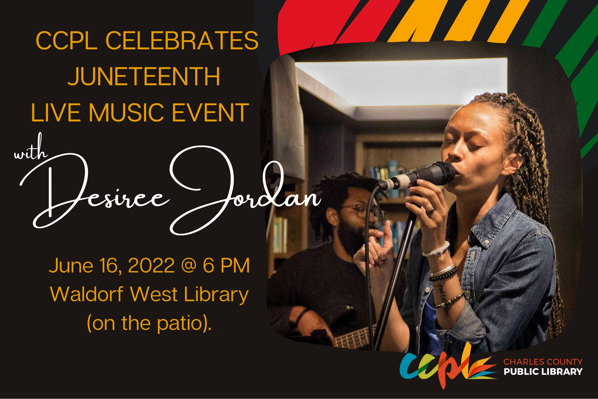 Live Music On the Patio: with Desiree Jordan - Charles County Public ...